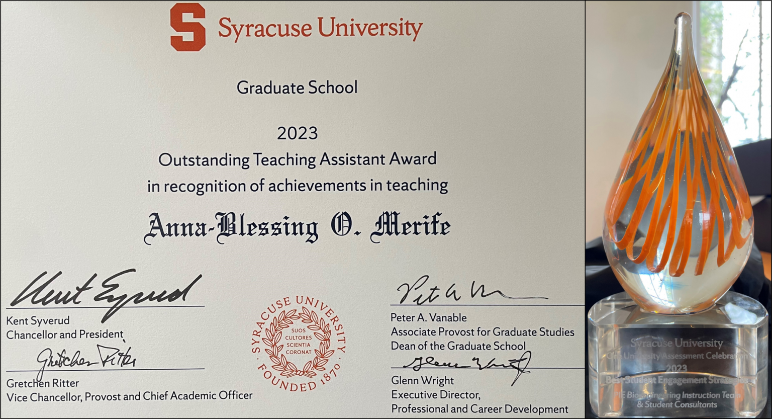 Congratulations to Anna on being an ‘Outstanding TA’ and bagging a ...